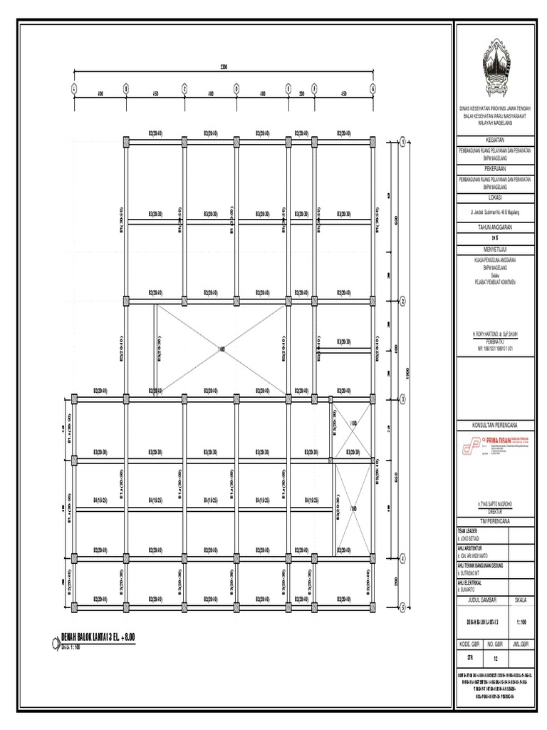 12.denah Balok Lantai 3 | PDF