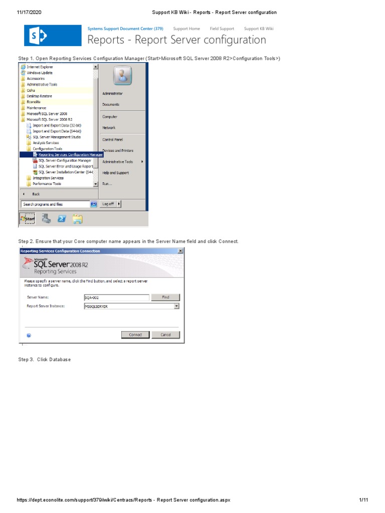 Report Server Configuration | PDF | Databases | Server (Computing)