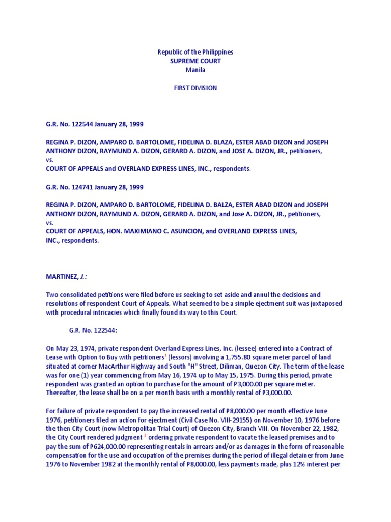 Supreme Court of the Philippines Addresses Disputes Over Contract of ...