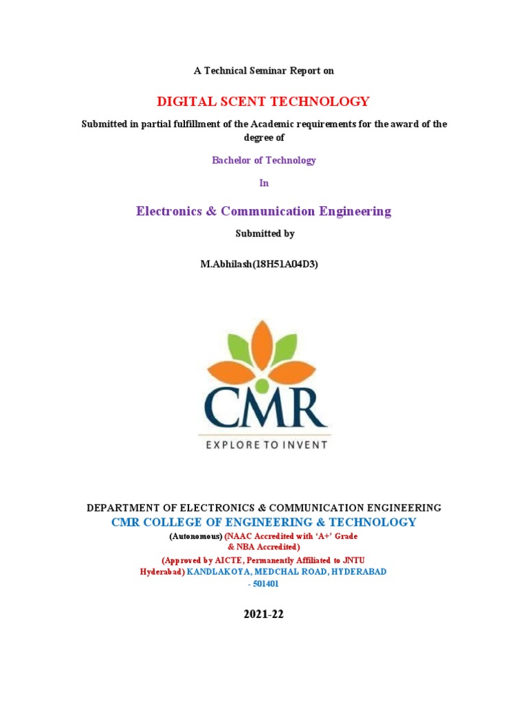 Digital Scent Technology Seminar Report | PDF | Electronic Engineering ...