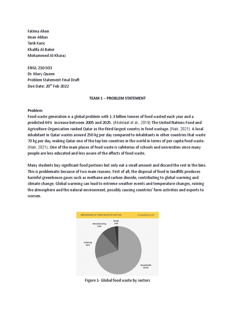 Problem Statement Final Draft 1 | Download Free PDF | Waste | Climate Change