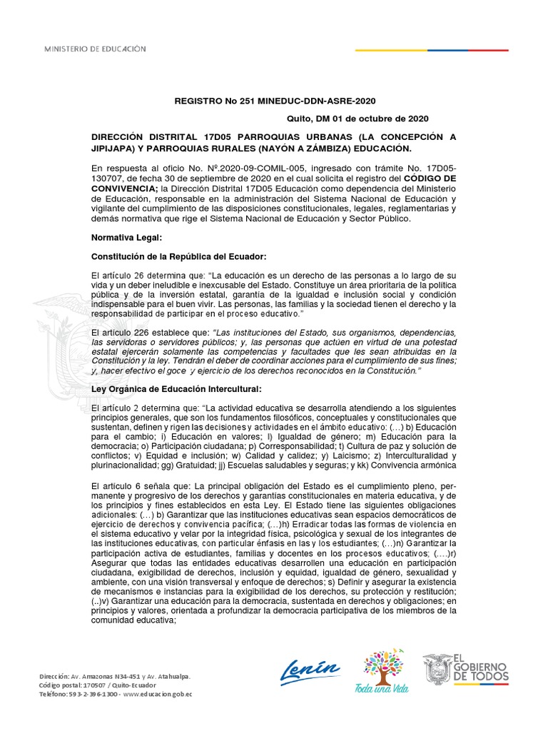 Codigo De Convivencia Comil1 Pdf