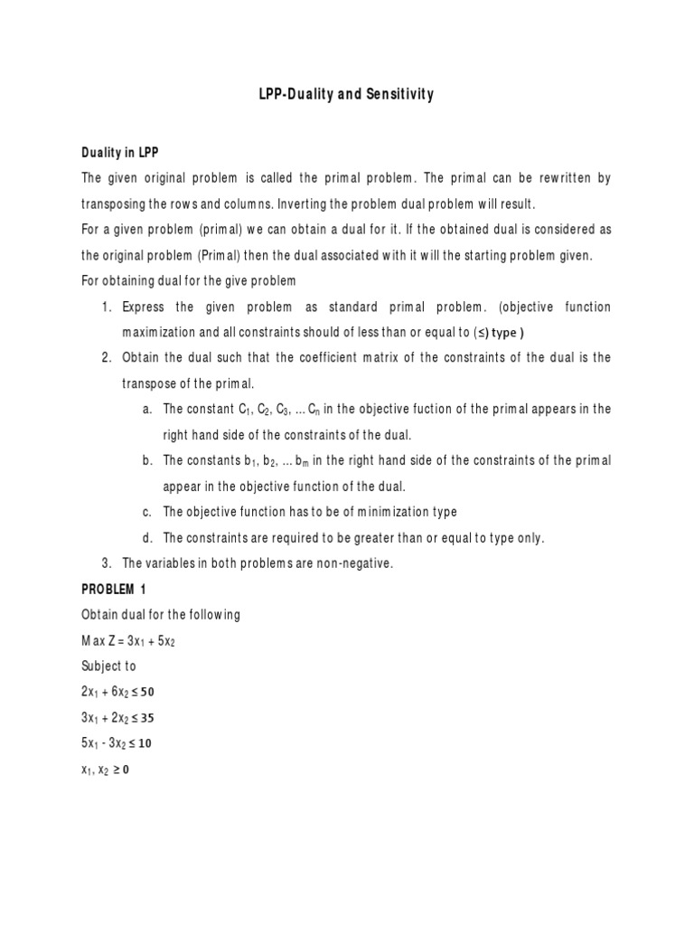 Sensitivity Analysis of Linear Programming Problems: Understanding the Effects of Parameter ...