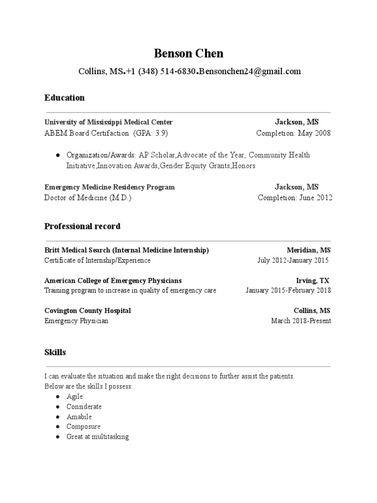 Resume For Safety and First Aids | PDF