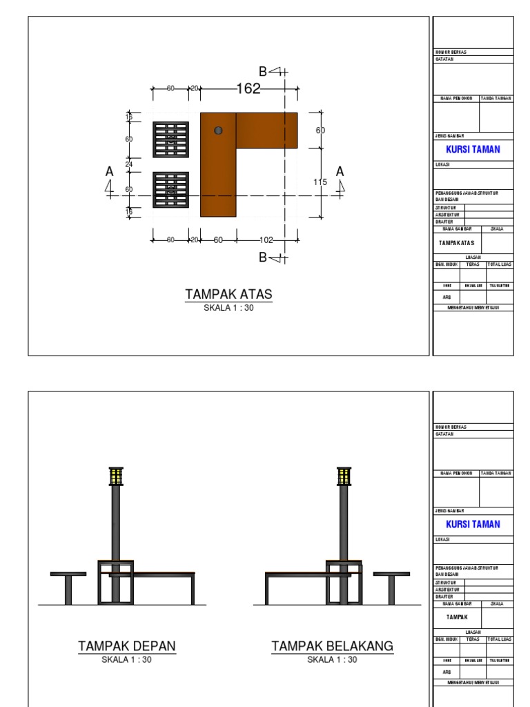 Ukuran dan Desain Bangku Taman Beton | PDF