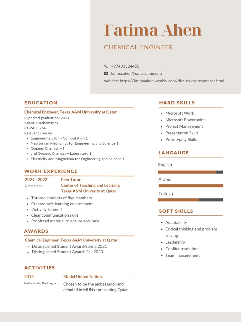 Brown and White Minimal Graphic Designer Resume Template 3 | PDF ...