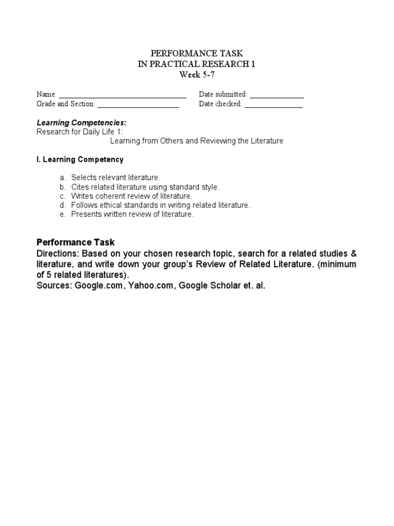 Performance Task Week 5 7 | PDF | Career & Growth | Art