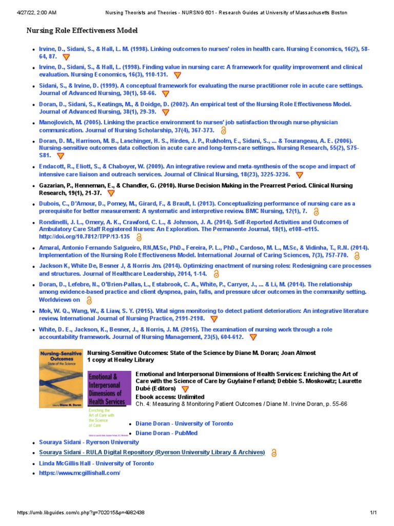 Nursing Role Effectiveness Framework | PDF | Nursing | Health Care