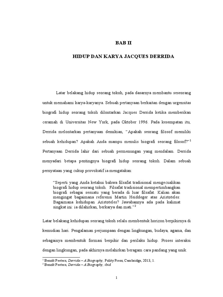 Biografi Jacques Derrida: Hidup dan Karya | PDF