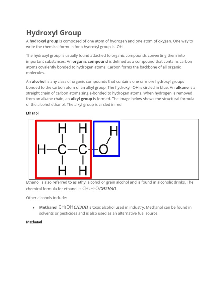 Hydroxyl Group: Ethanol | PDF | Functional Group | Chemical Polarity