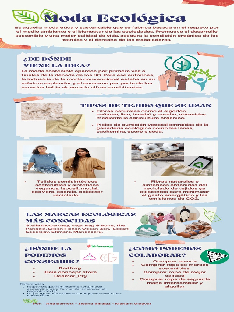 Infografía. Moda Ecológica | PDF | Textiles | Ropa