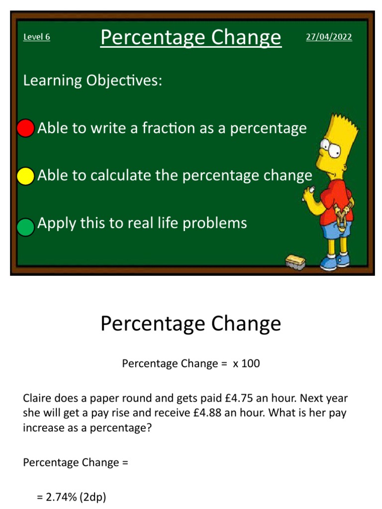 Calculating Percentage Change | Download Free PDF | Percentage
