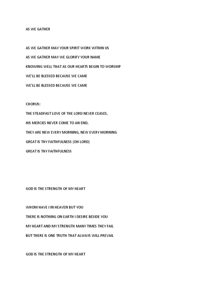 First Sunday Worship Songs | PDF