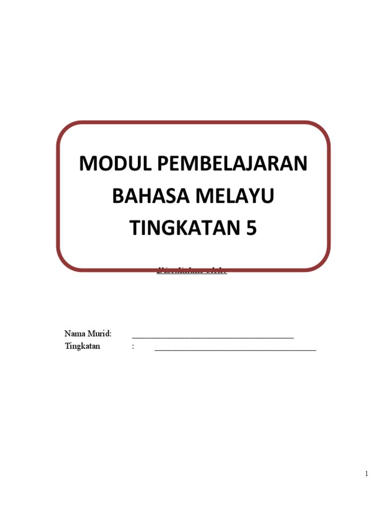 Modul BM SPM Halus 2015 | PDF