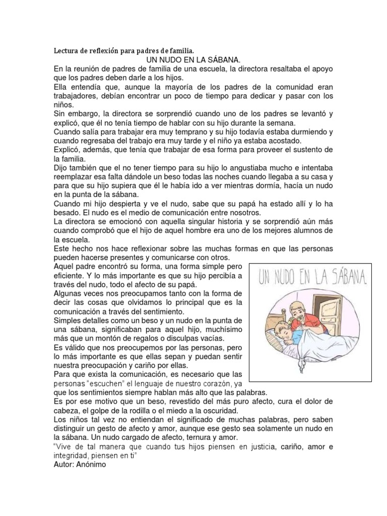 Lectura de Reflexión para Padres de Familia | PDF | Amor | Comunicación