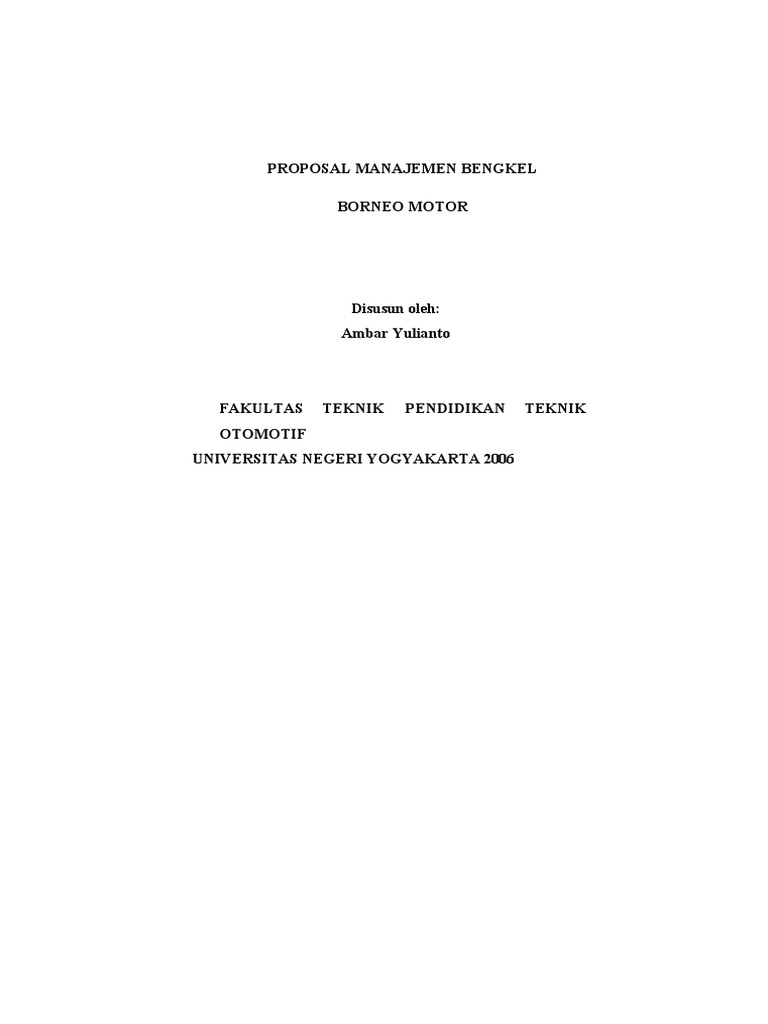 Proposal Manajemen Bengkel | PDF