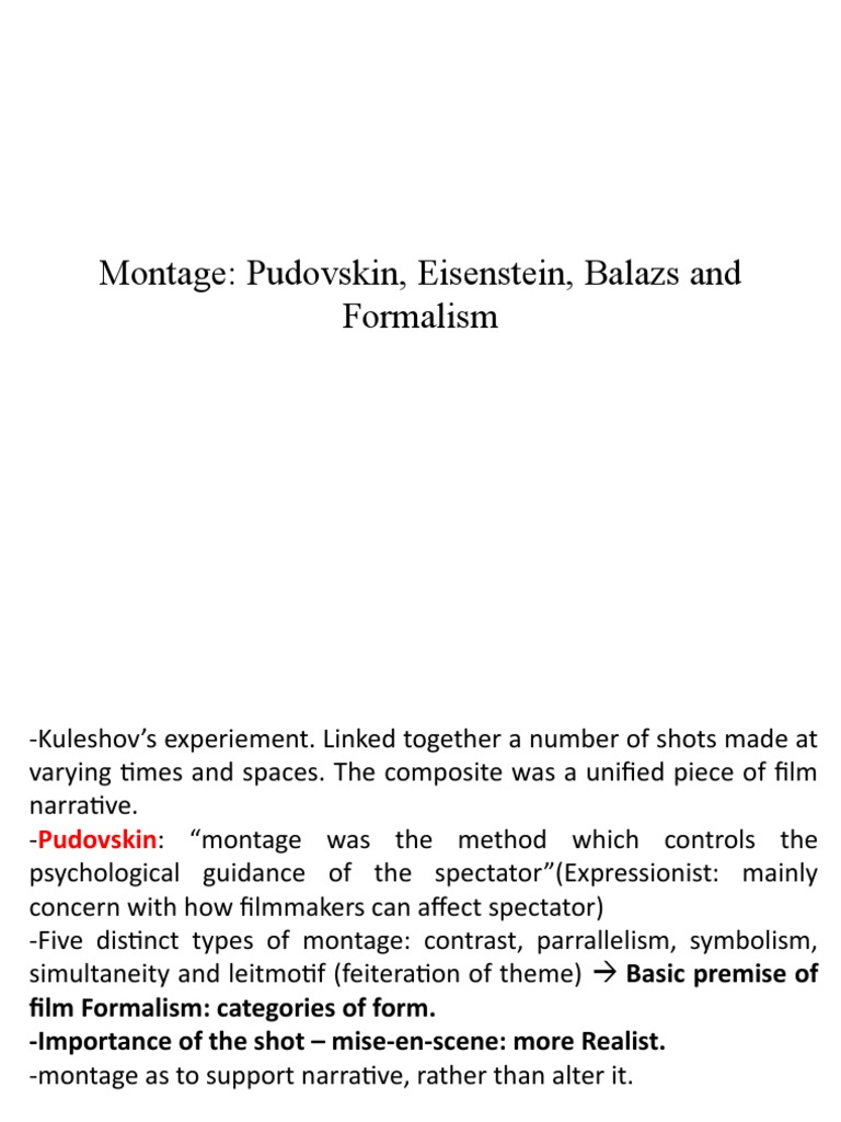 Film Montage and Formalism Explained | PDF | Reality