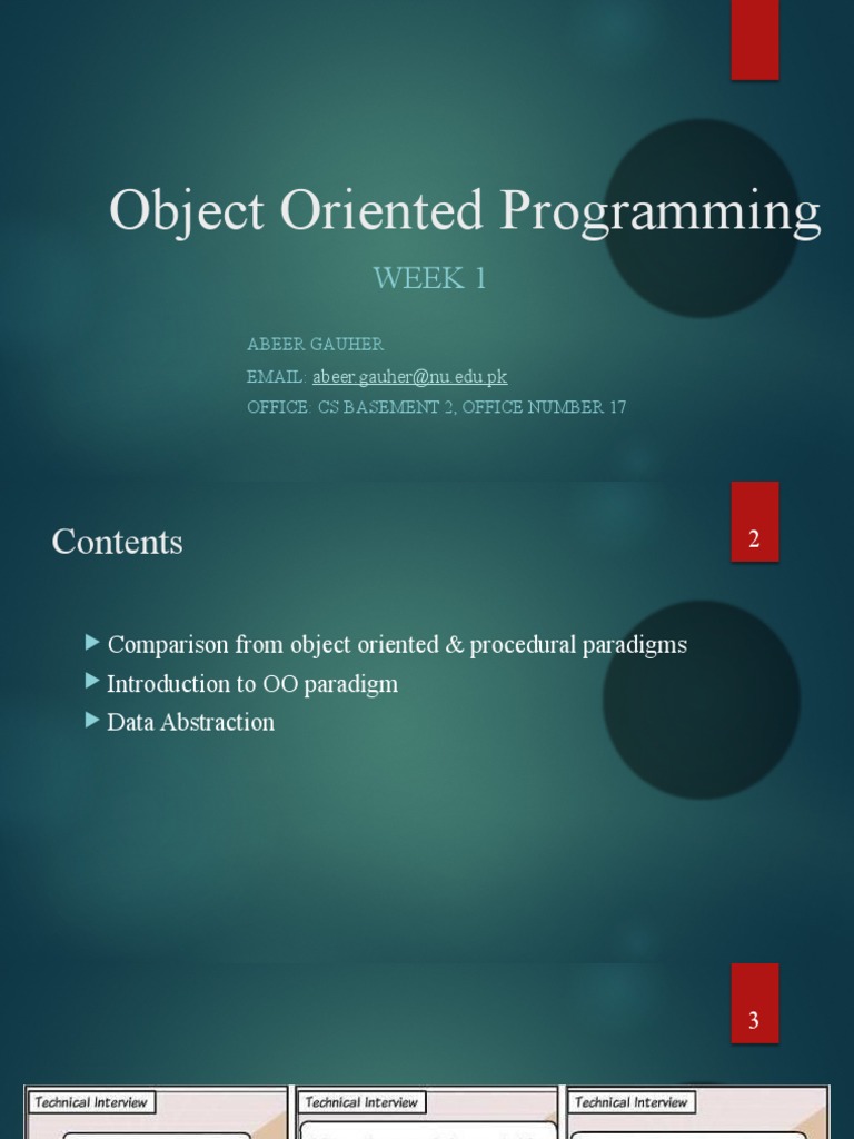 Object Oriented Programming: Week 1 | Download Free PDF | Programming Paradigms | Object ...