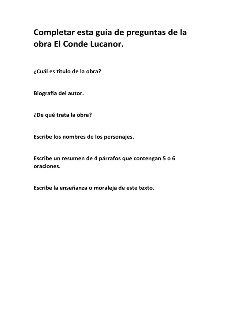 Conde Lucanor | PDF