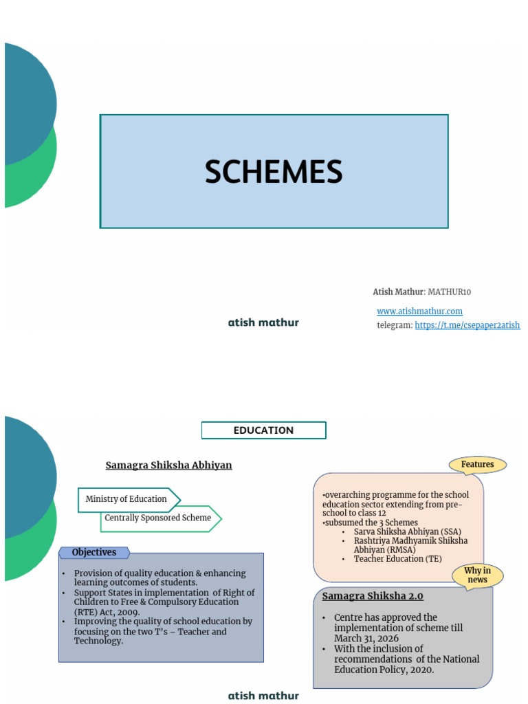 Schemes: Atish Mathur: MATHUR10 | PDF | Government Of India
