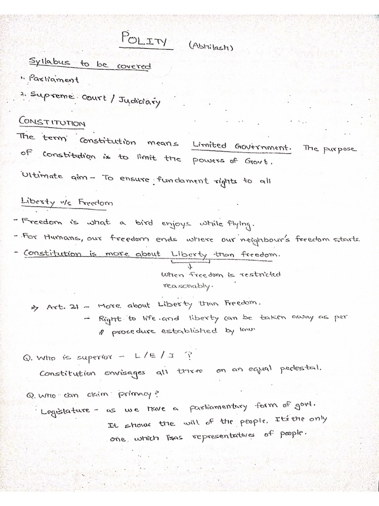 Polity Notes Upsc | PDF