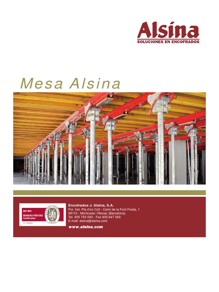 Mesa Alsina: Sistema de Encofrado Versátil | PDF | Ingeniería de ...