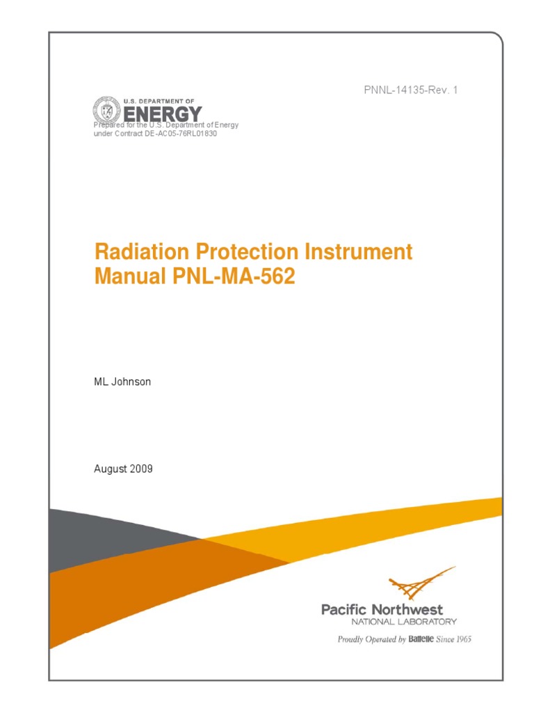 Overview of the Radiation Protection Instrument Manual PNL-MA-562 and ...