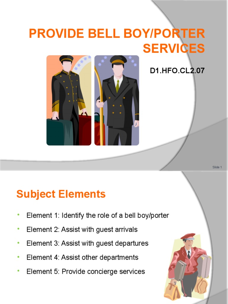 Provide BellBoy-Porter Services | PDF | Baggage | Etiquette