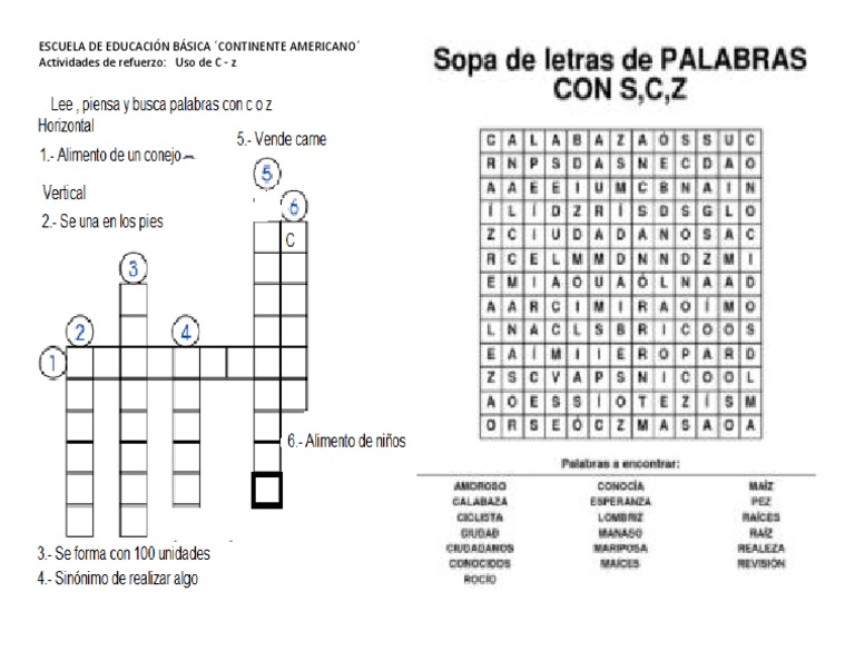 Actividades de Refuerzo Uso de C y Z | PDF