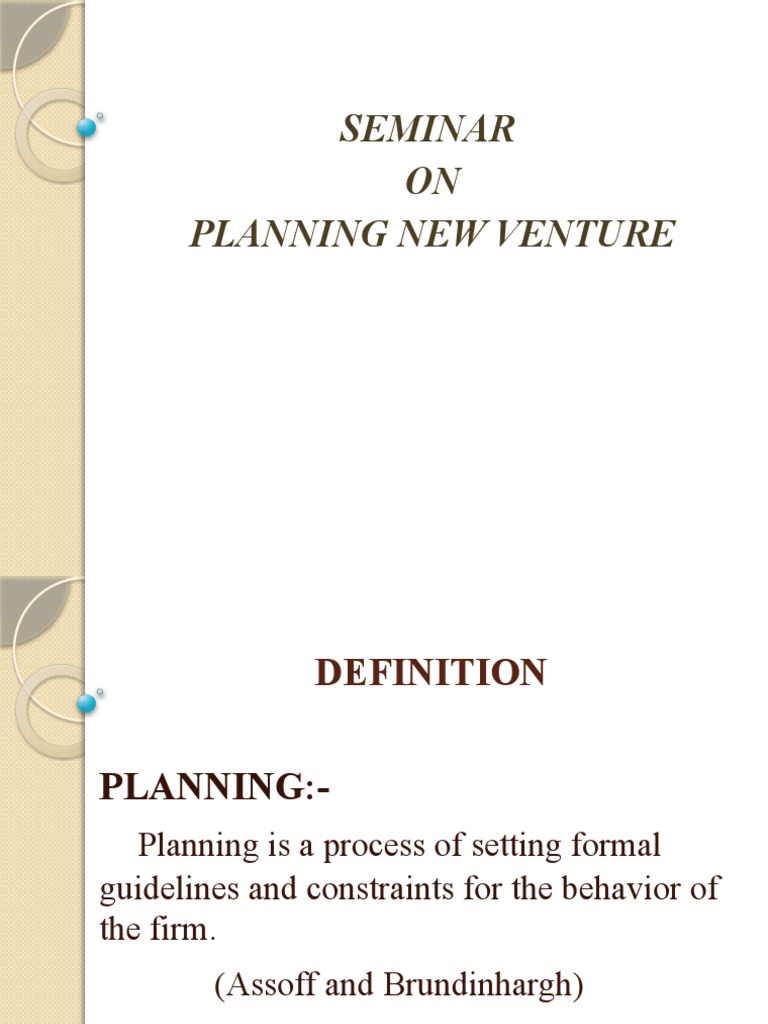 Planning New Venture | PDF | Power (Social And Political ...