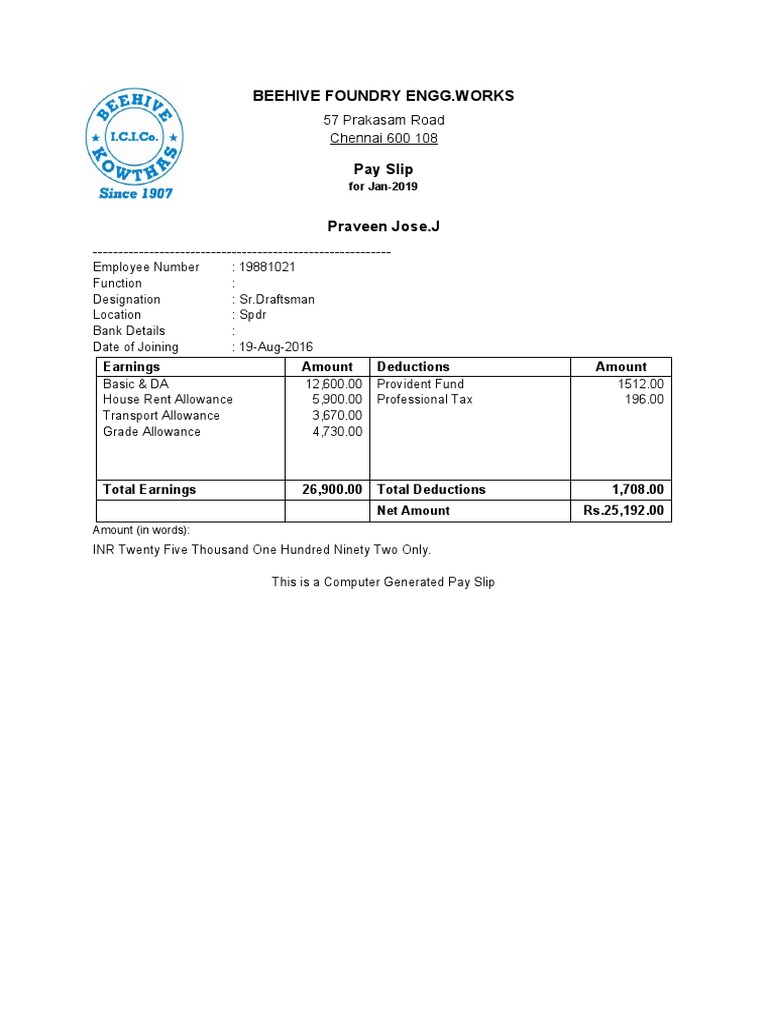 BEEHIVE FOUNDRY ENGG - Jan (2019) | PDF