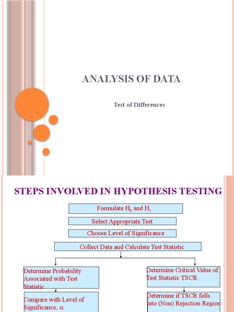 ANALYSIS OF DATA - Test of Differences | PDF | Student's T Test ...
