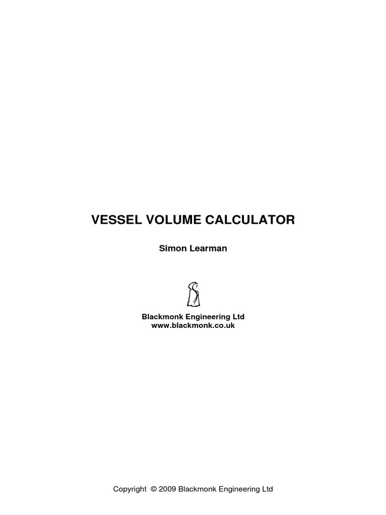 Vessel Volume Calculator Guide | PDF | Volume | Ellipse
