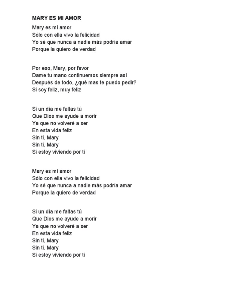 Mary Es Mi Amor | PDF | Amor | Felicidad