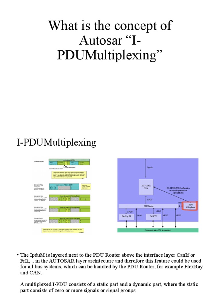 What Is The Concept of Autosar "I-Pdumultiplexing" | PDF
