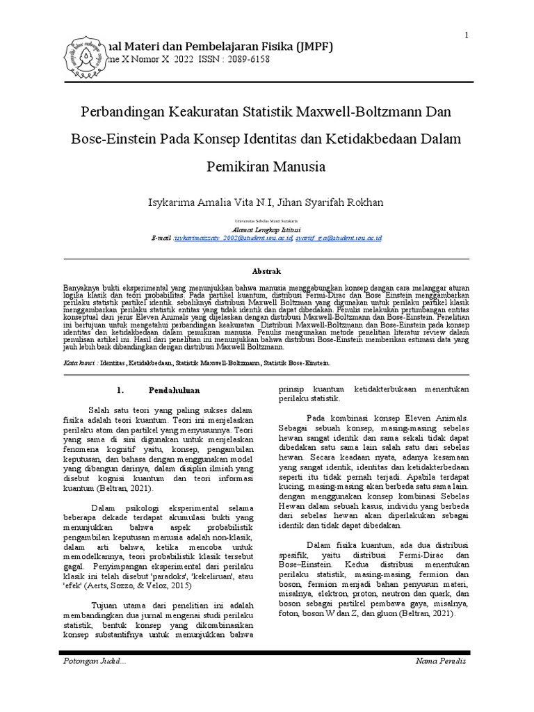 Progress Fisika Statistik-1 | PDF