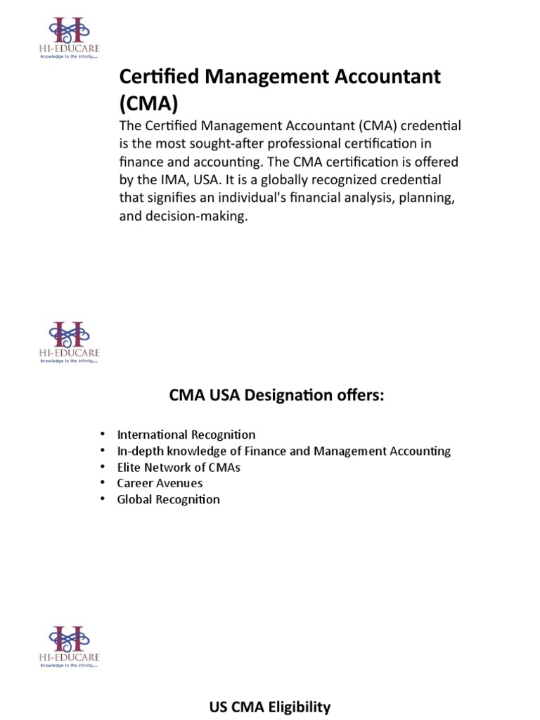 US CMA Course Details and Fees 2023 | PDF