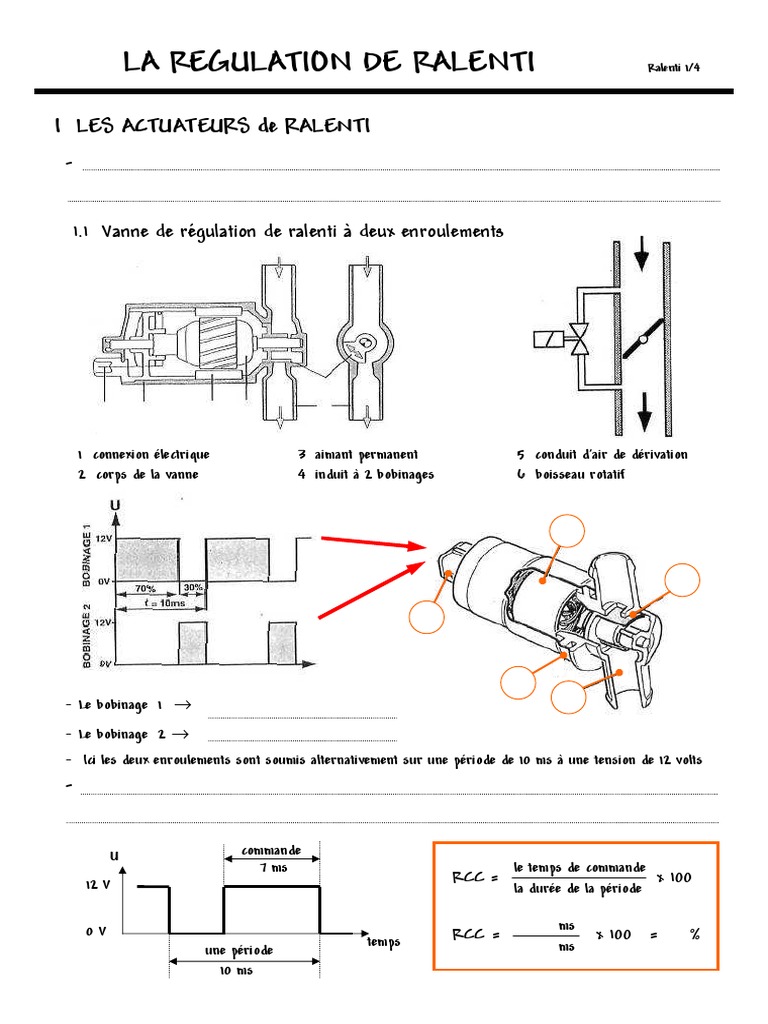 Régulation de Ralenti: Actuateurs et Mécanismes | PDF | Soupape | Composant
