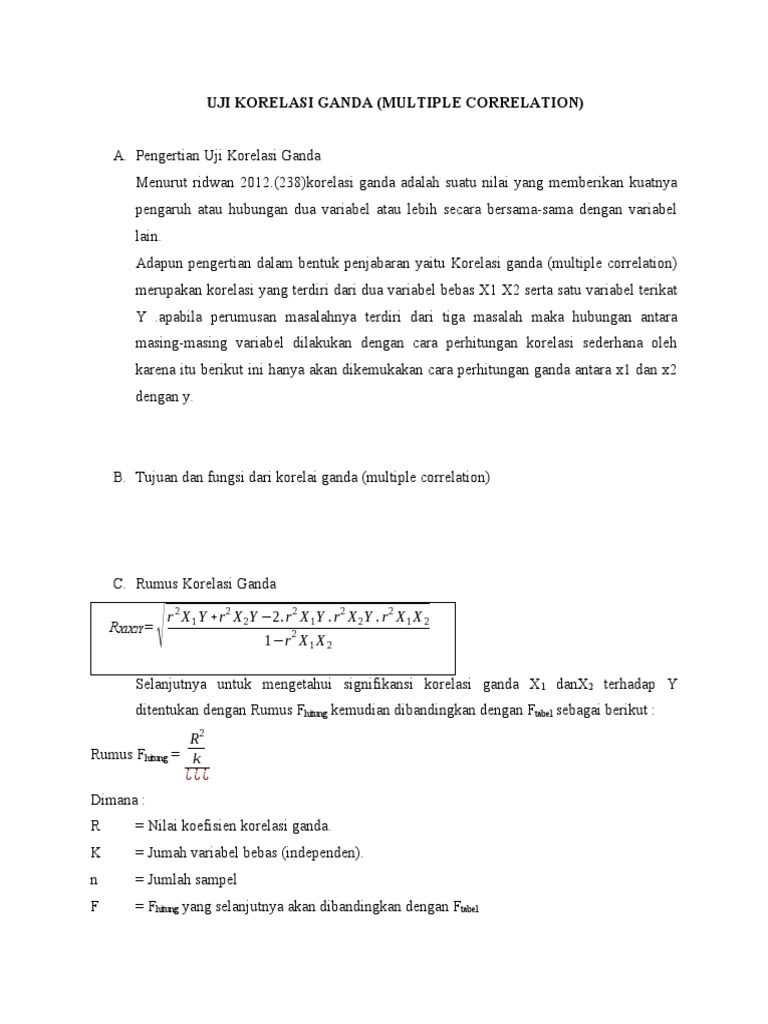 Uji Korelasi Ganda | PDF