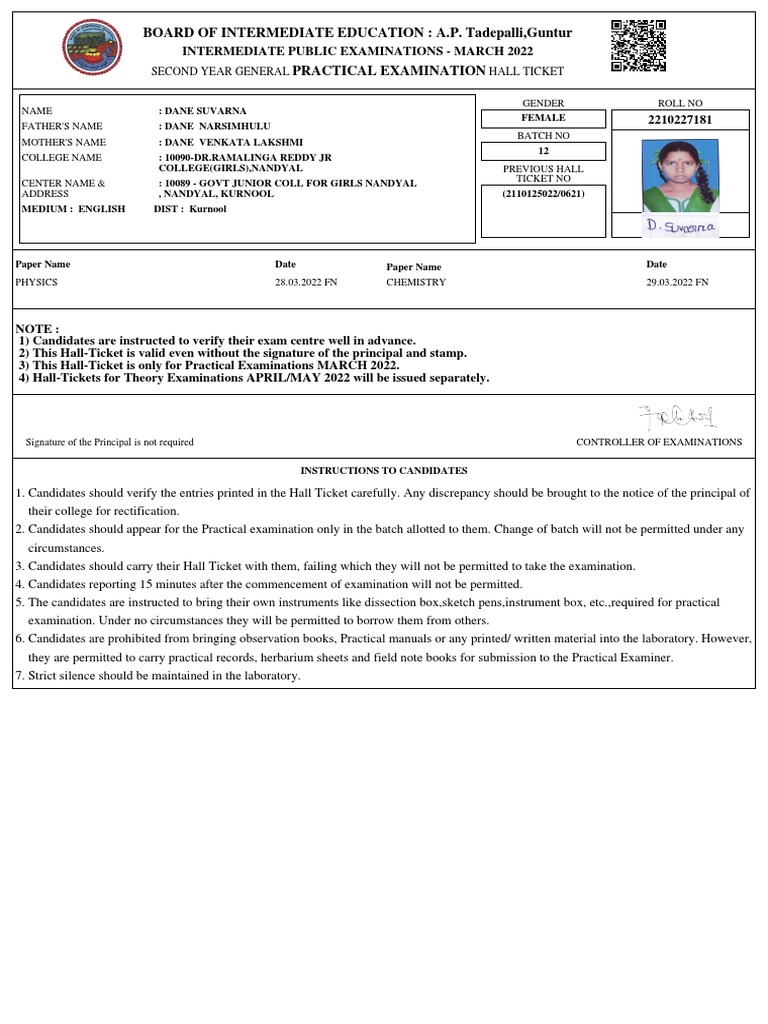 Board of Intermediate Education: A.P. Tadepalli, Guntur: Second Year ...