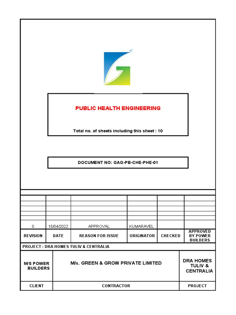 Methodology - Statement For PHE Work - DRA Homes Project | PDF | Pipe ...