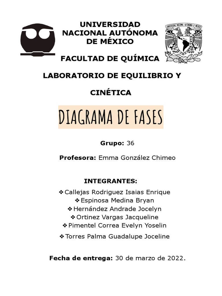 Informe P4. Diagrama de Fases | PDF | Fase (materia) | Química