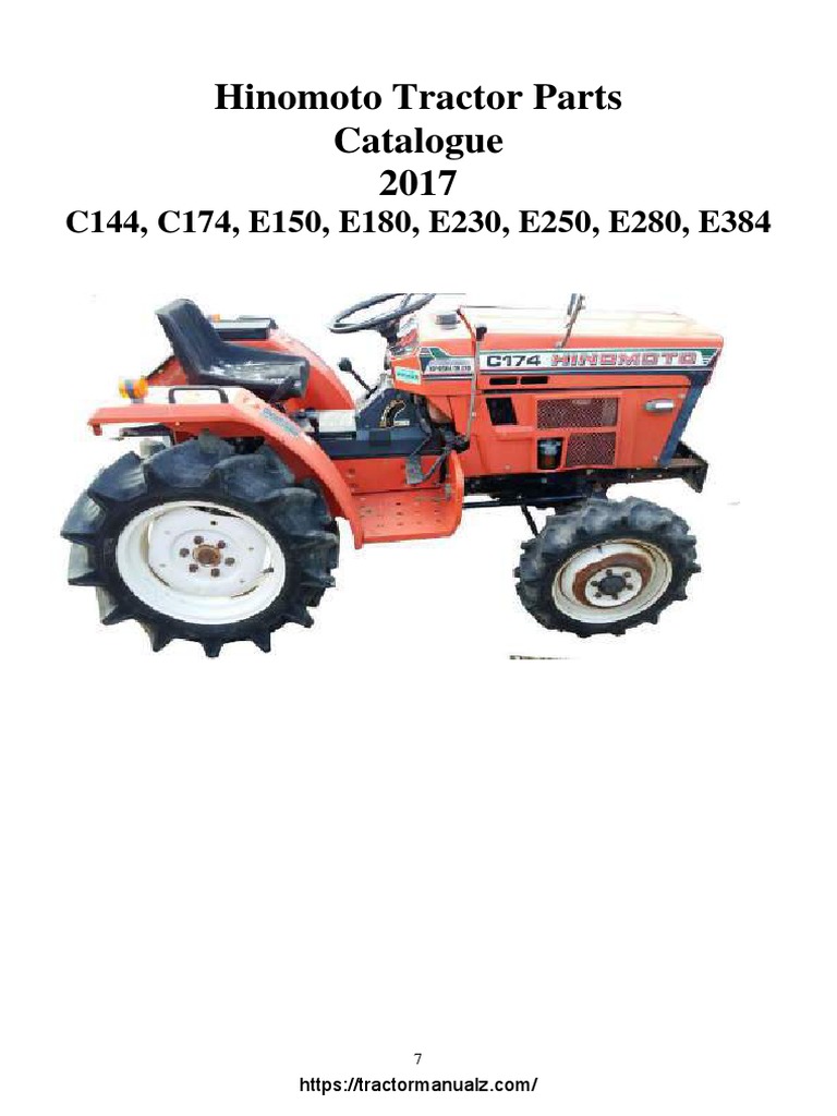 Hinomoto C144, C174, E150, E180, E230, E250, E280, E384 Tractor Parts Manual PDF | PDF | Fuel ...
