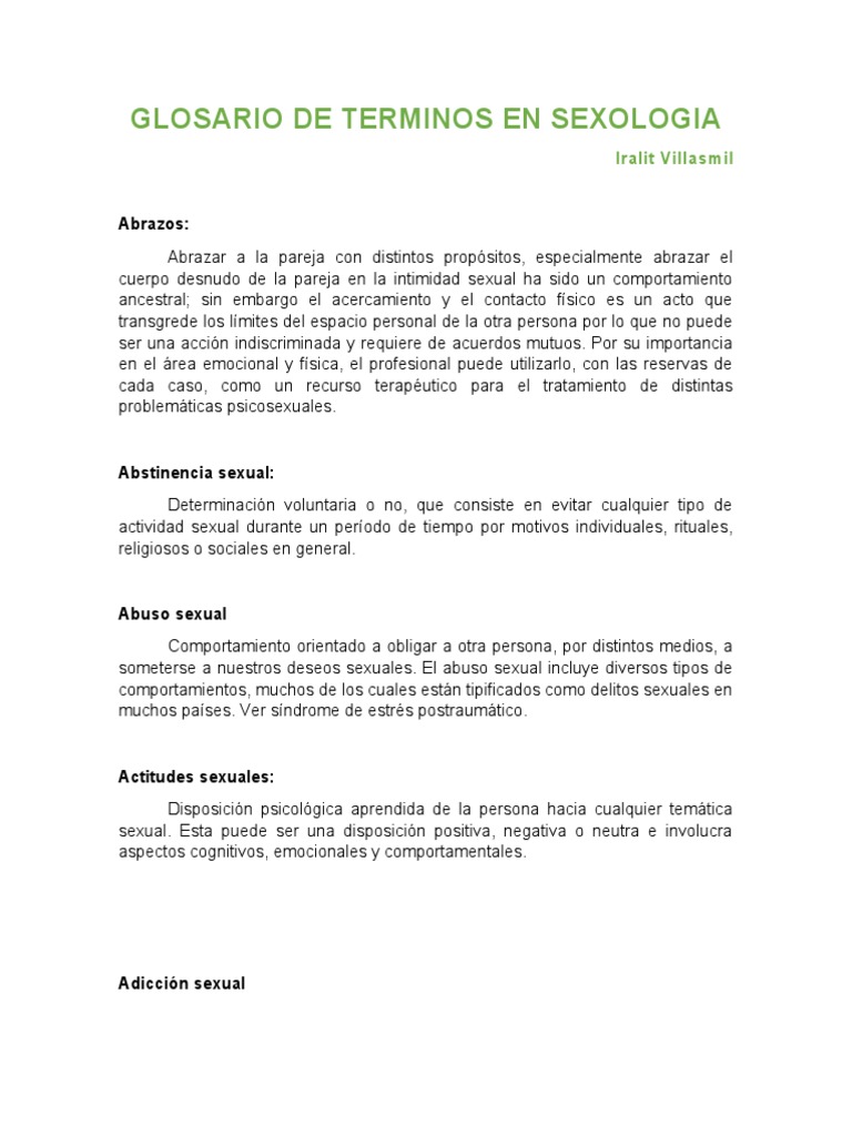 Glosario de Terminos en Sexologia | PDF | La sexualidad humana | Orgasmo