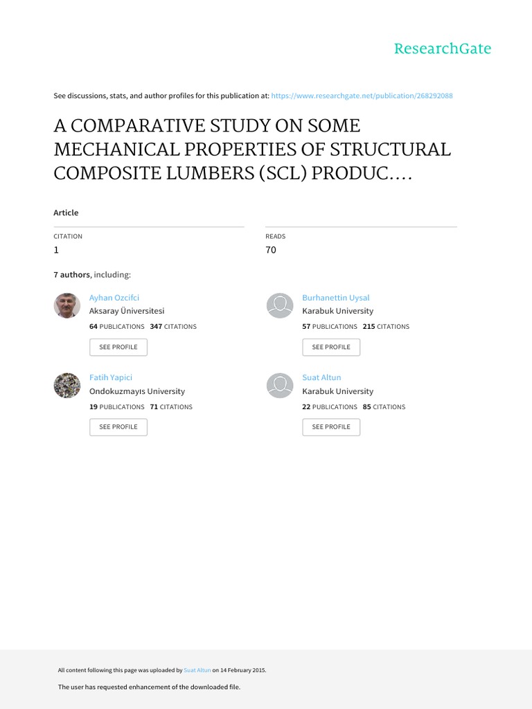 A Comparative Study On Some Mechanical Properties of Structural ...