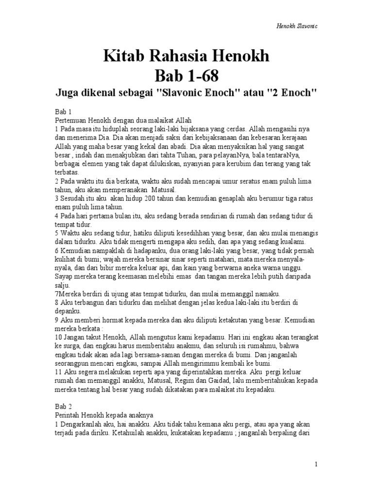 Kitab Rahasia Henokh Bab 1-68: Juga Dikenal Sebagai "Slavonic Enoch ...