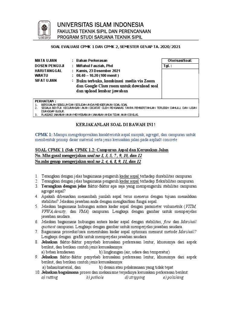 UAS Banper CPMK 1 Dan 2 Bagian 2 Des 21 | PDF