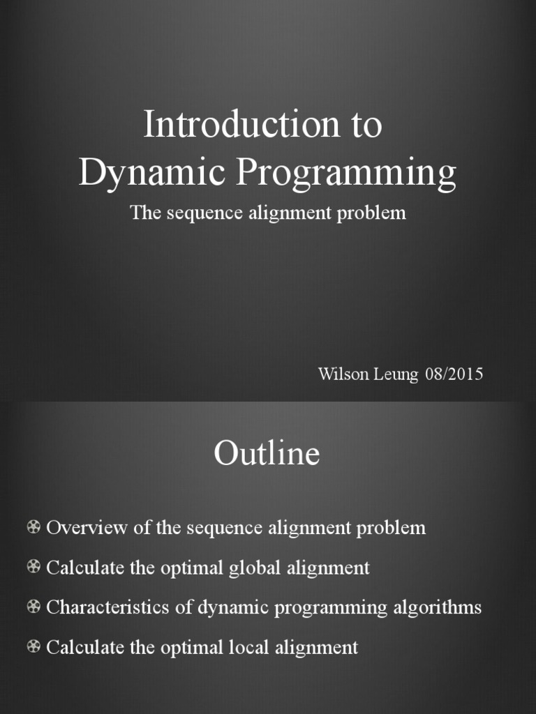 Introduction Dynamic Programming | PDF | Sequence Alignment | Dynamic ...