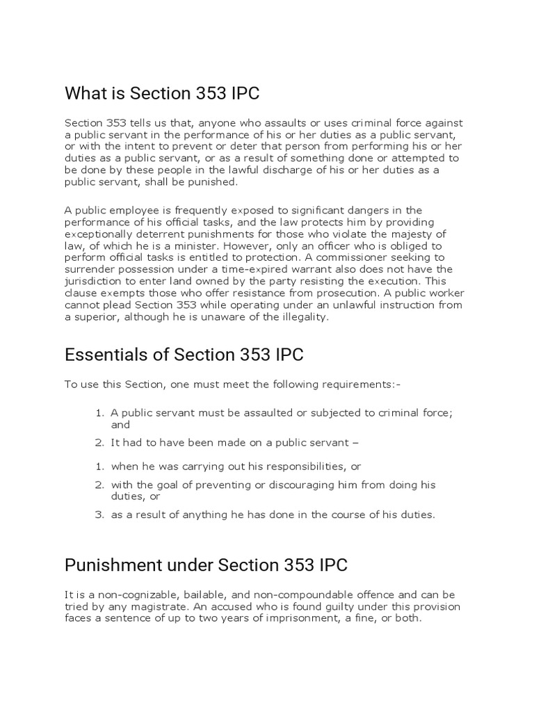 Section 353 IPC | PDF