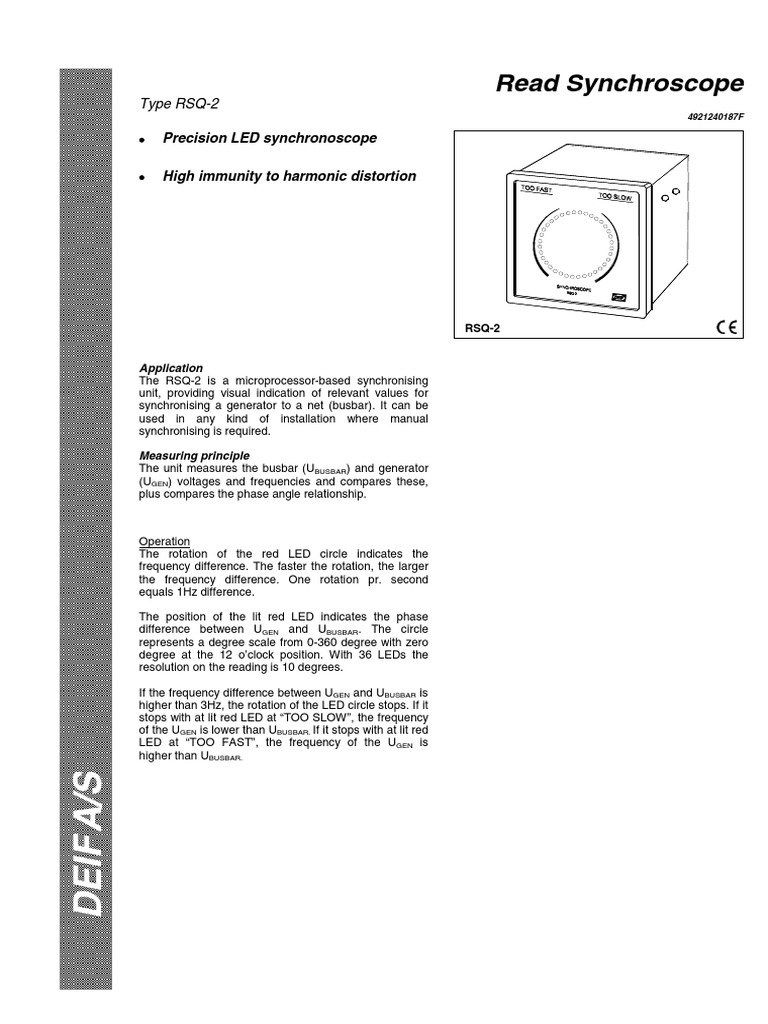 RSQ 2 Data Sheet 4921240187 Uk | PDF | Alternating Current | Electric ...